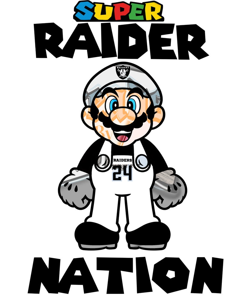 Raiders Super Mario PNG, Super Mario, Las Vegas Raiders, Mario Tshirt ...