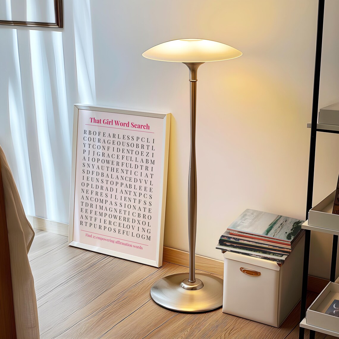 That Girl Word Search Wall Art, Affirmation Poster, Pink Wall Art ...