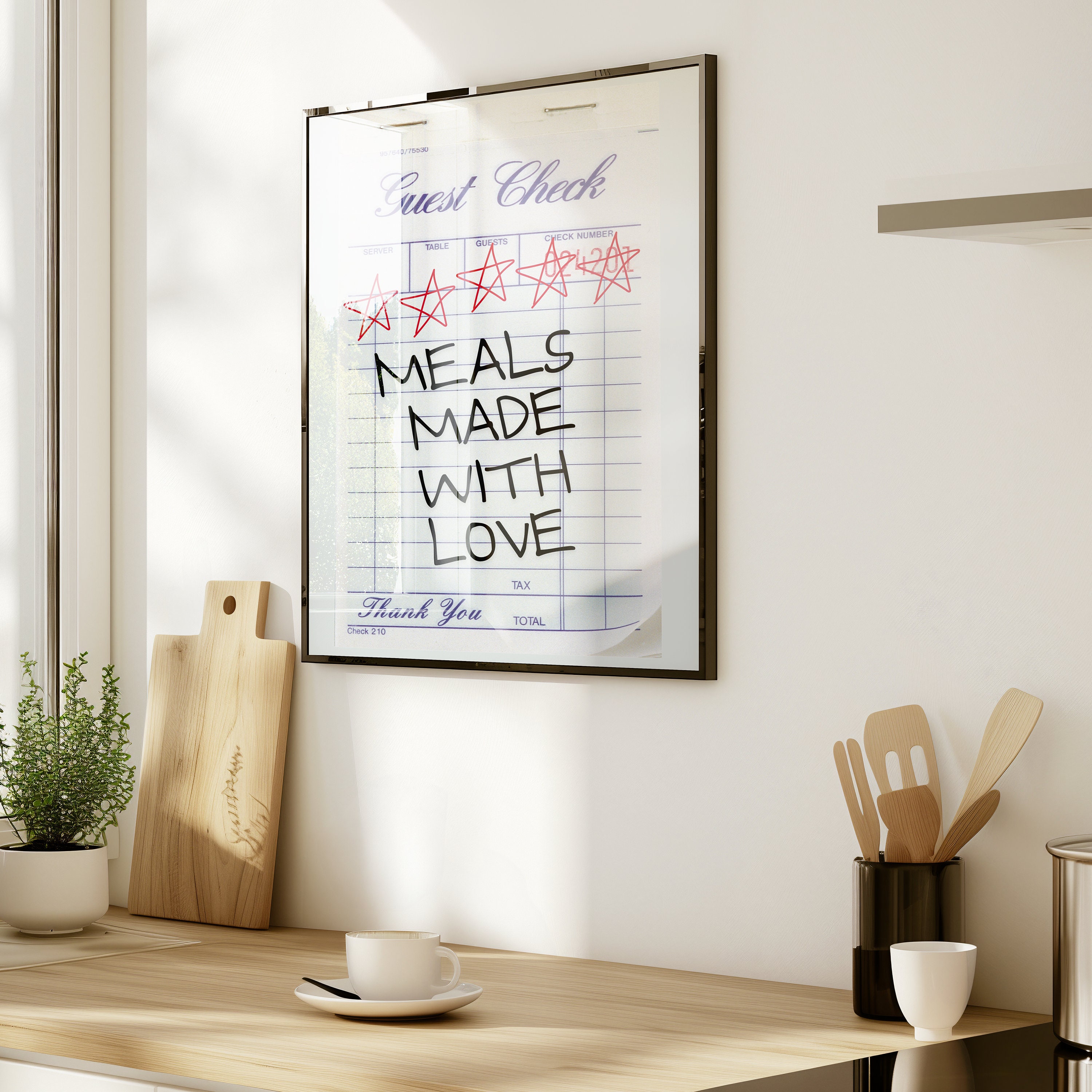 Great Food Great Company Wall Art Guest Check Wall Decor Kitchen ...