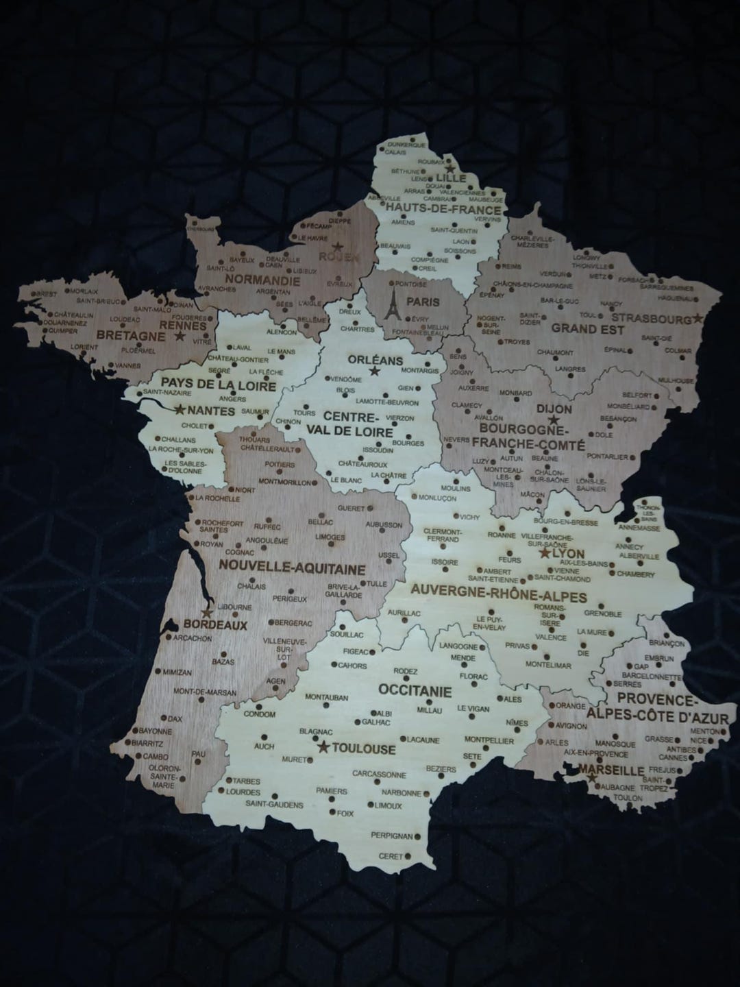 Map of France, Maps, Wooden Map Puzzle of France Digital File for Laser ...