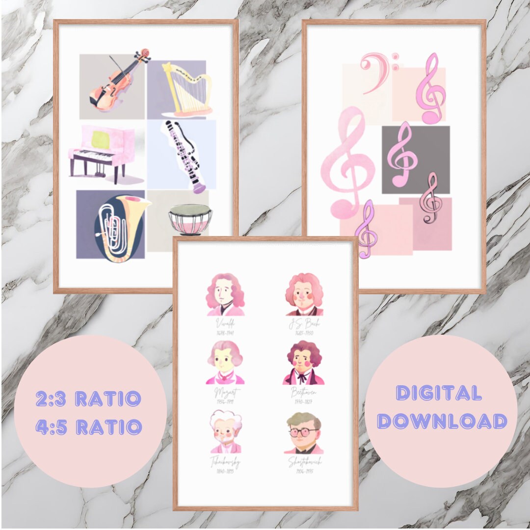 Printable Music Posters Bundle Music Classroom Decor Classical Composer ...