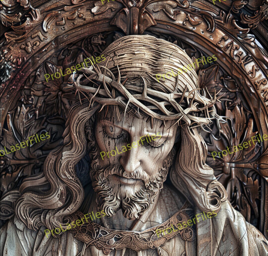 Jesus Laser Engrave File | 3D Illusion | Laser Burn PNG | Design for ...