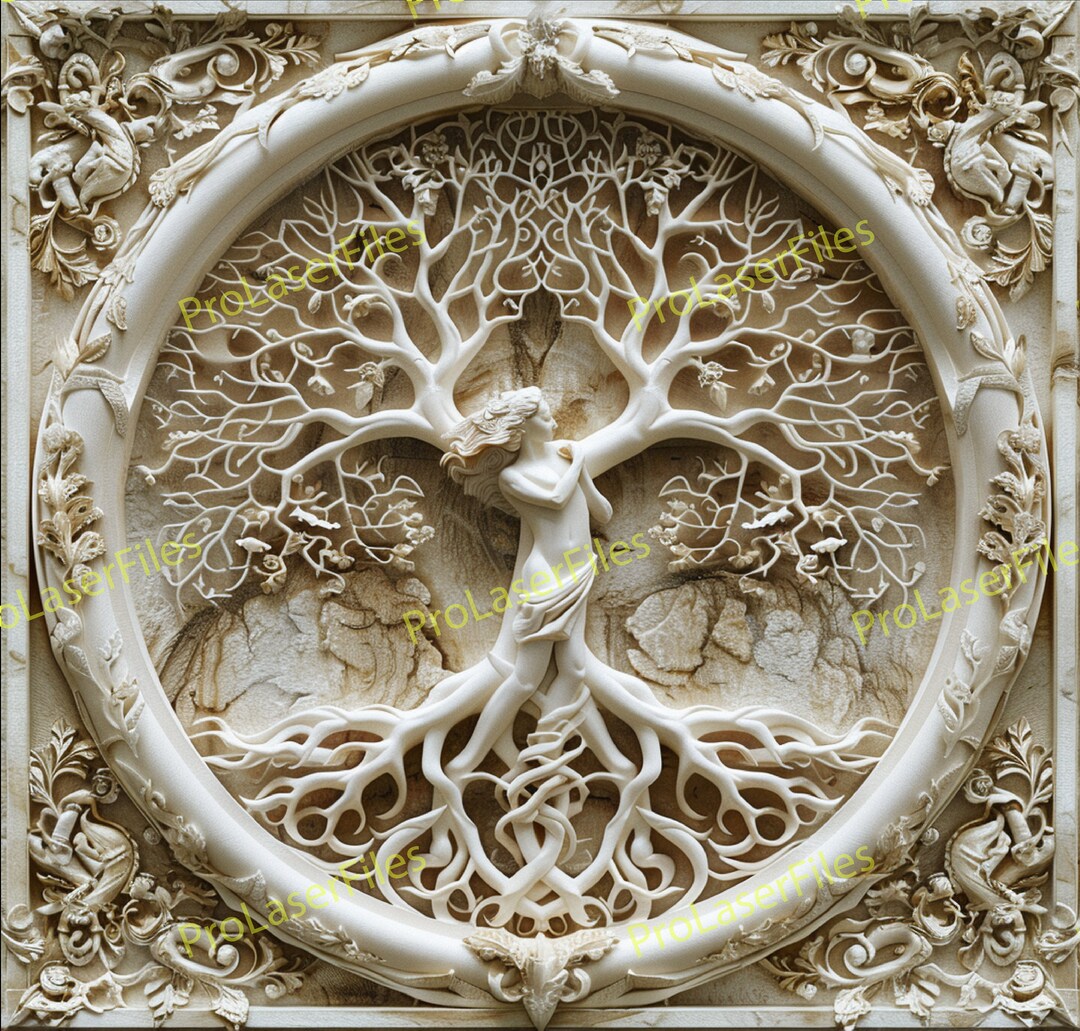 Tree of Life Laser Engrave File | 3D Illusion | Laser Burn PNG | Design ...