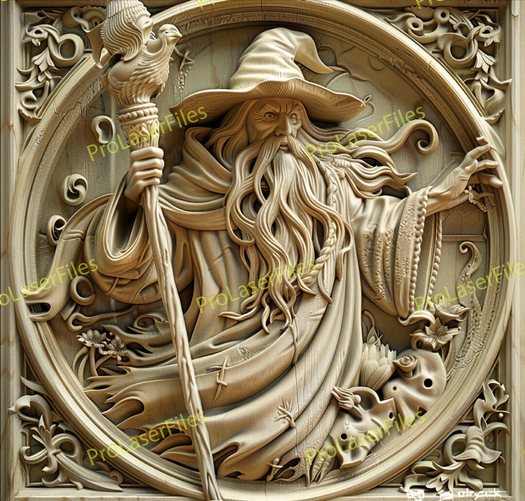 Wizard Laser Engrave File | 3D Illusion | Laser Burn PNG | Design for ...