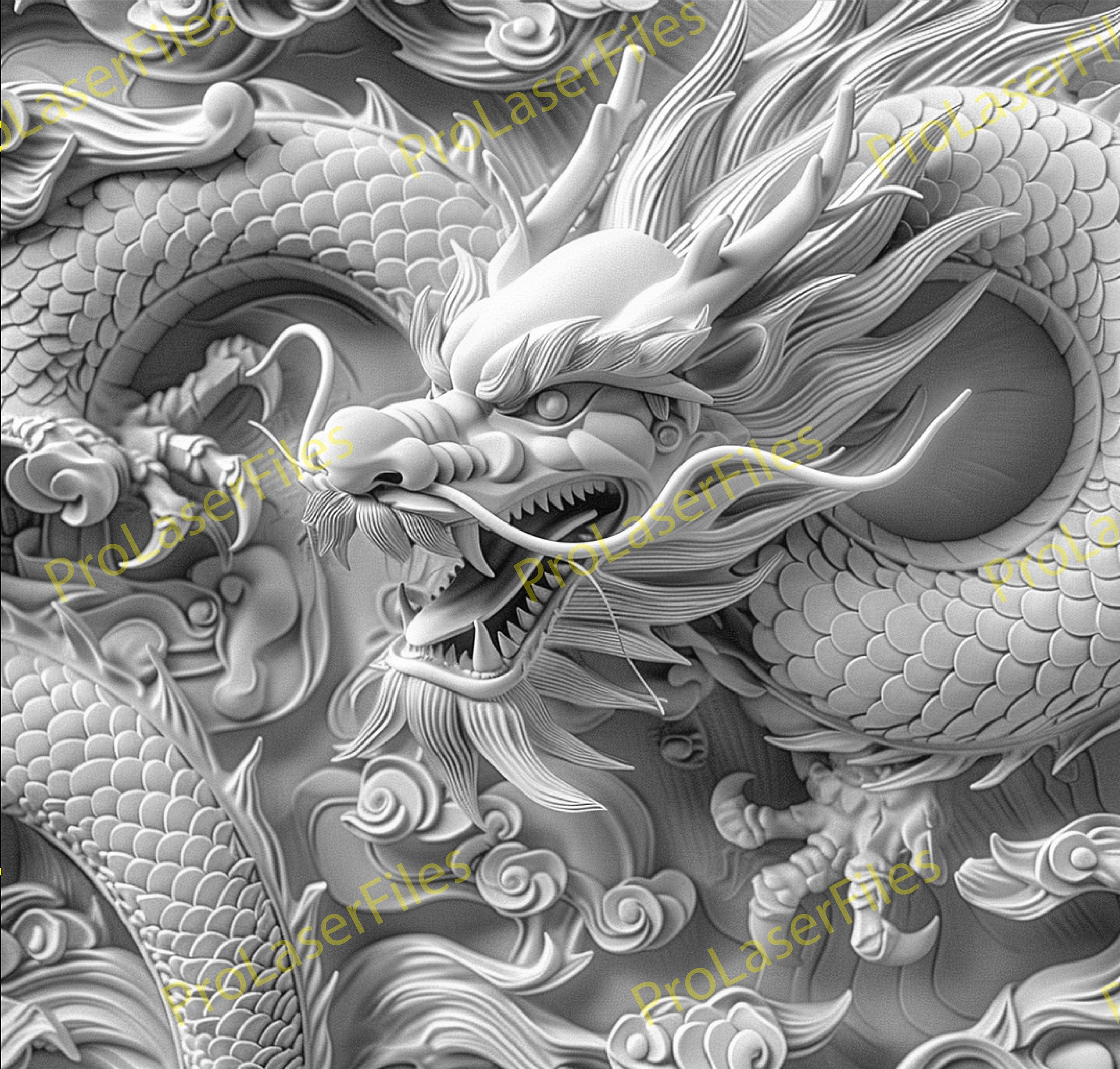 Dragon Laser Engrave File | 3D Illusion | Laser Burn PNG | Design for ...
