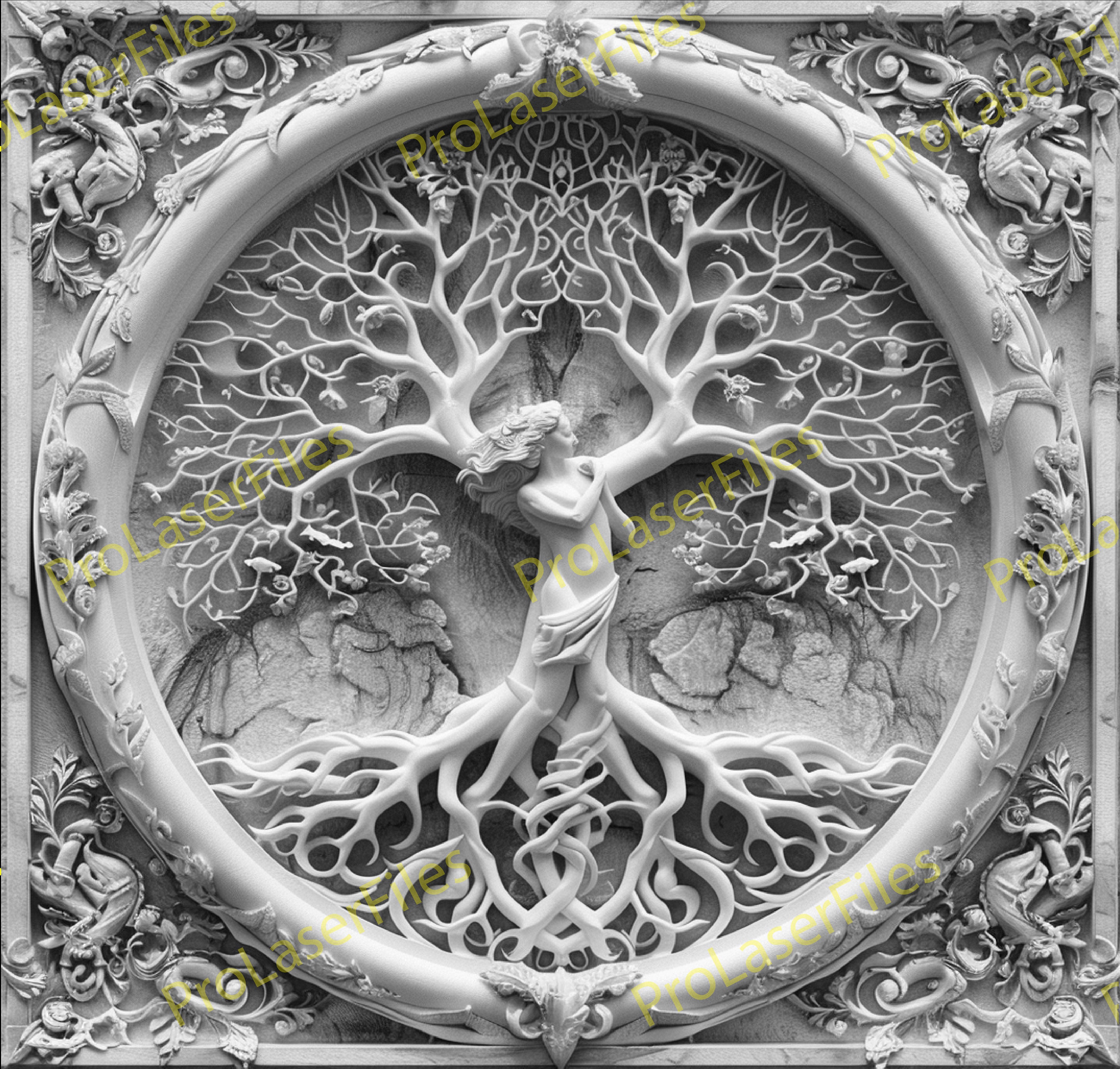 Tree of Life Laser Engrave File | 3D Illusion | Laser Burn PNG | Design ...