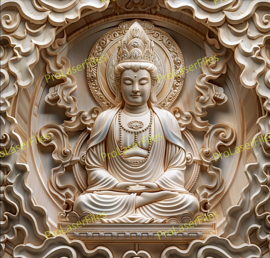 Buddha Laser Engrave File | 3D Illusion | Laser Burn PNG | Design for ...
