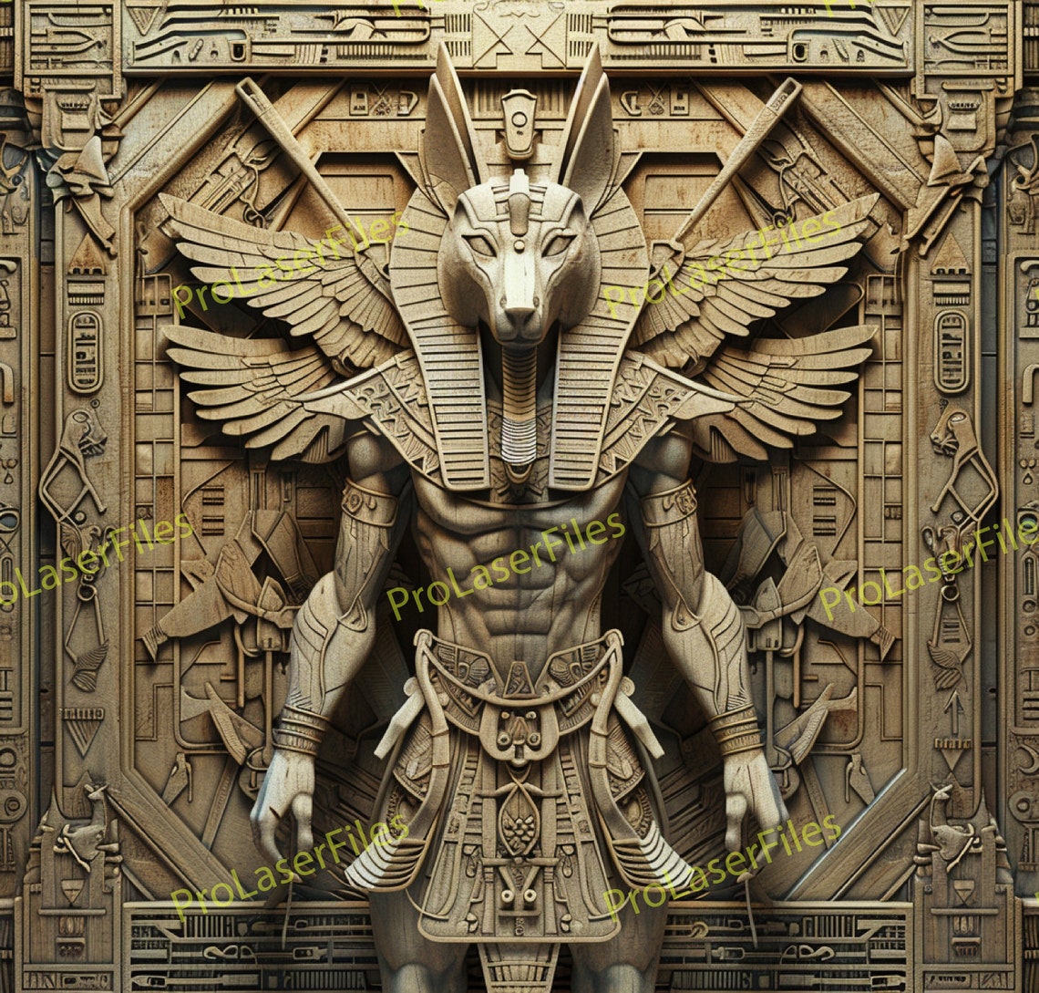 Anubis Laser Engrave File | 3D Illusion | Laser Burn PNG | Design for ...