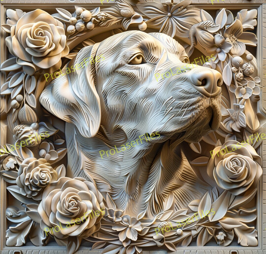 Labrador Laser Engrave File | 3D Illusion | Laser Burn PNG | Design for ...