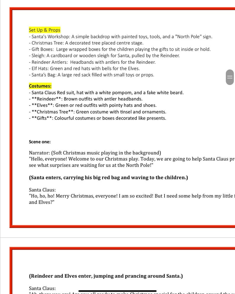 Christmas Play Script A Christmas Surprise Holiday Theater All Ages ...