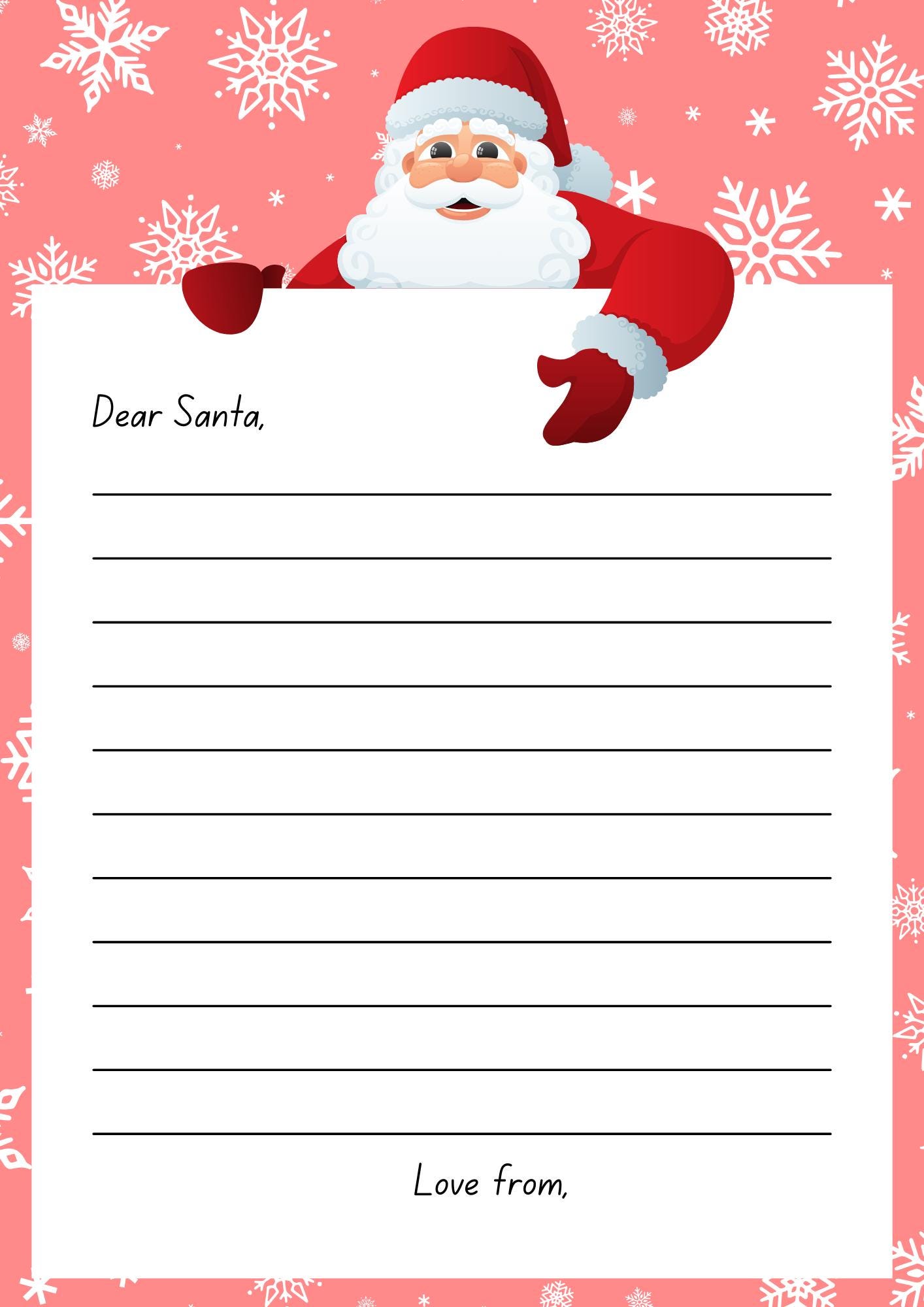 Santa Letter Templates Personalized Holiday Wish List - Etsy