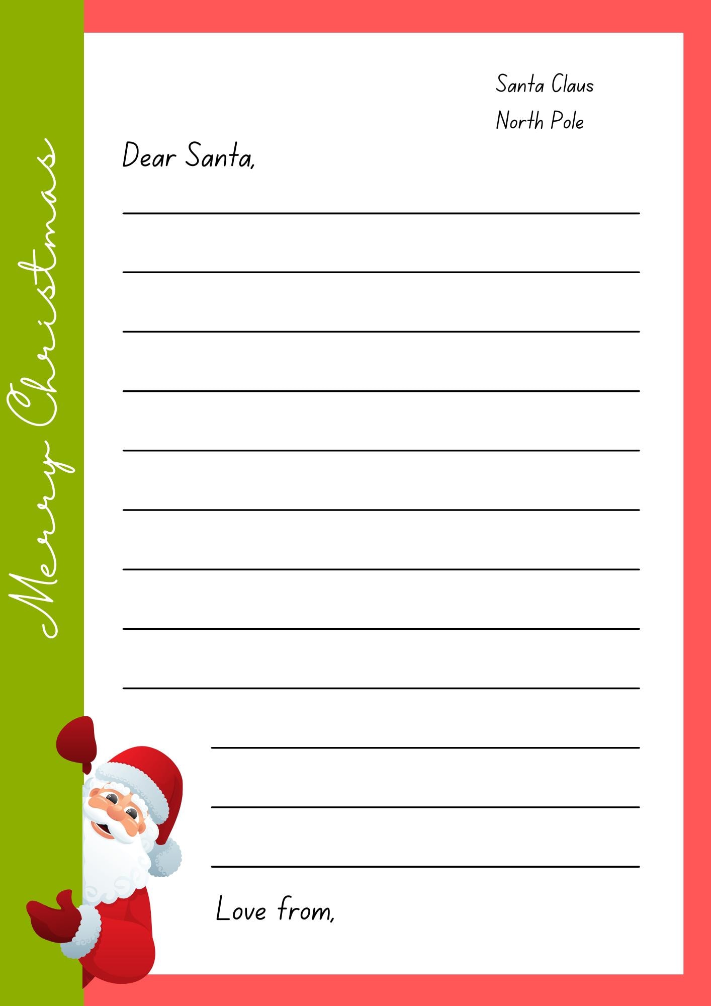 Santa Letter Templates Personalized Holiday Wish List - Etsy