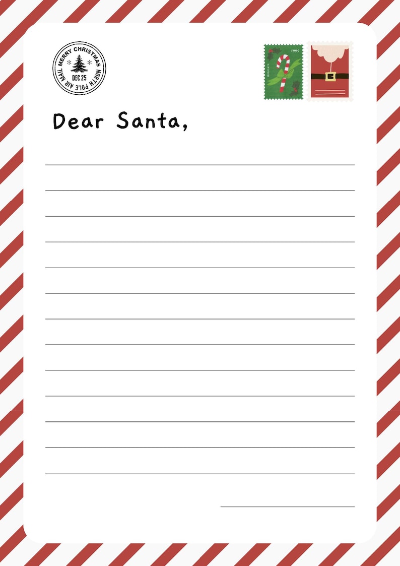 Santa Letter Templates Personalized Holiday Wish List - Etsy