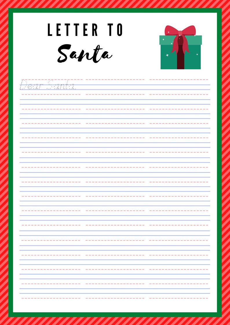 Santa Letter Templates Personalized Holiday Wish List - Etsy