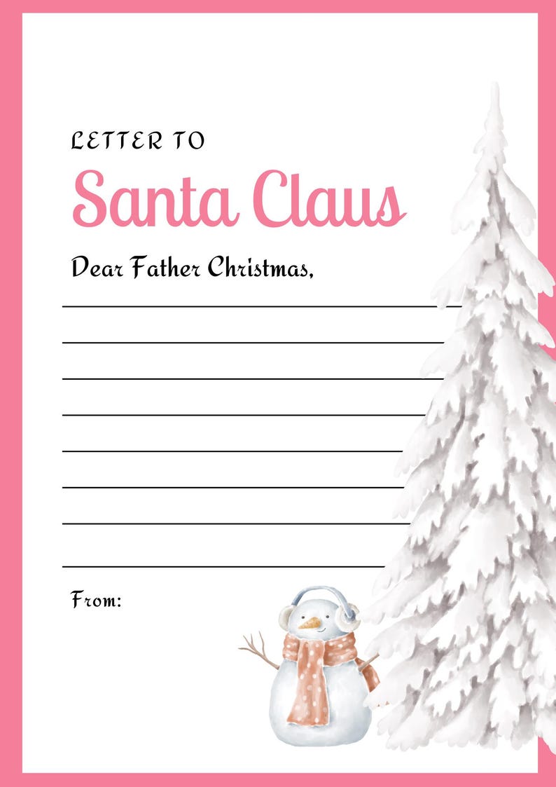 Santa Letter Templates Personalized Holiday Wish List - Etsy
