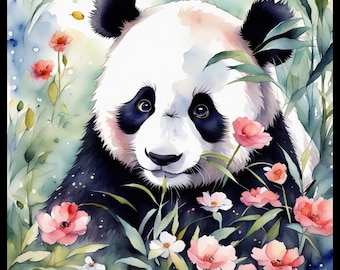 Cute Printable Panda-digital Print, Art Print, Nursery Decor - Etsy