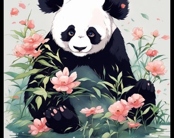 Cute Printable Panda-digital Print, Art Print, Nursery Decor - Etsy