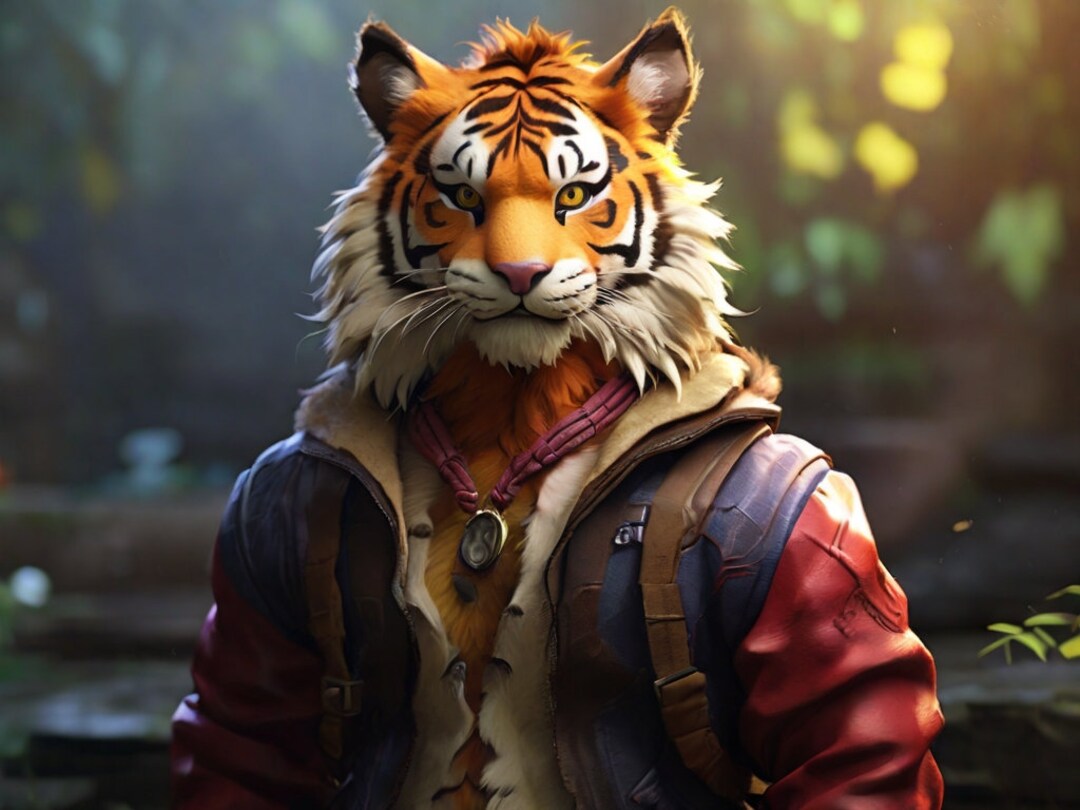 Brave Tiger Warrior Furry Avatar - Digital Artwork for Fursona ...