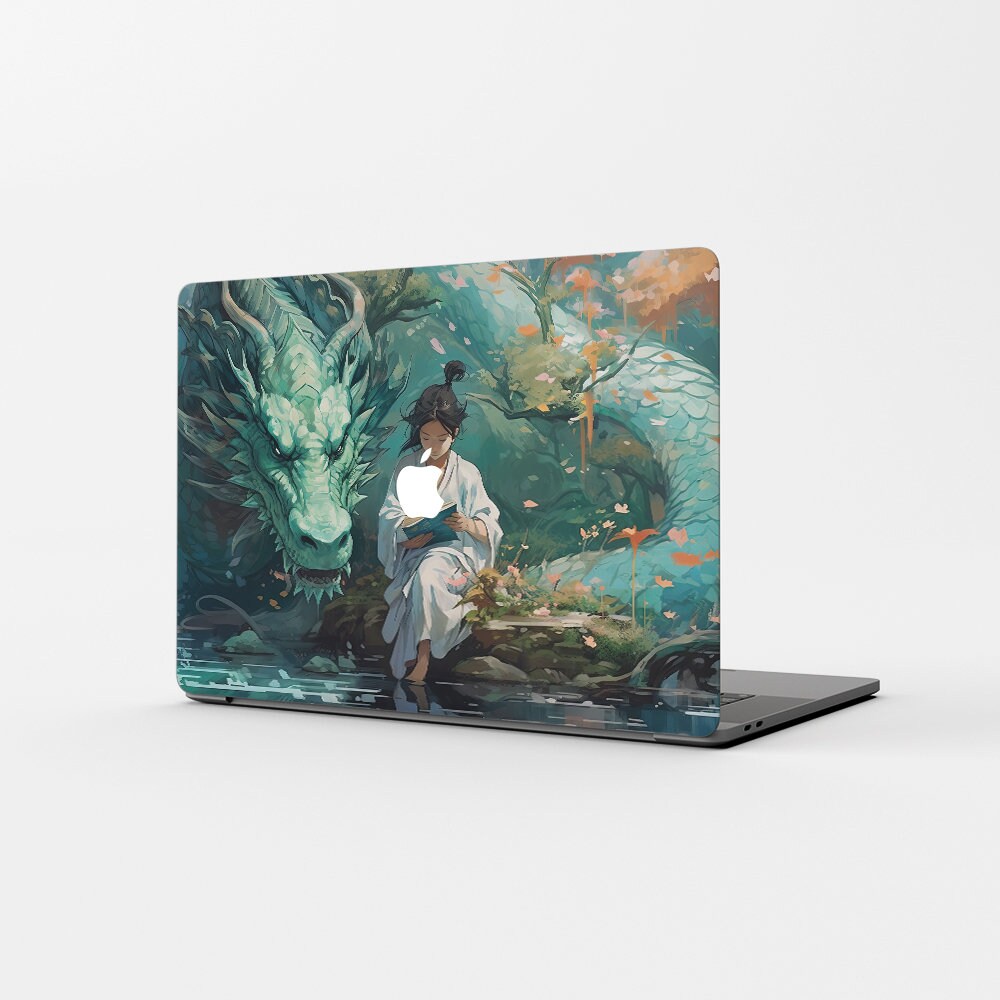 Fantasy Dragon and Maiden Vinyl MacBook Skin Protective Art Decal for ...