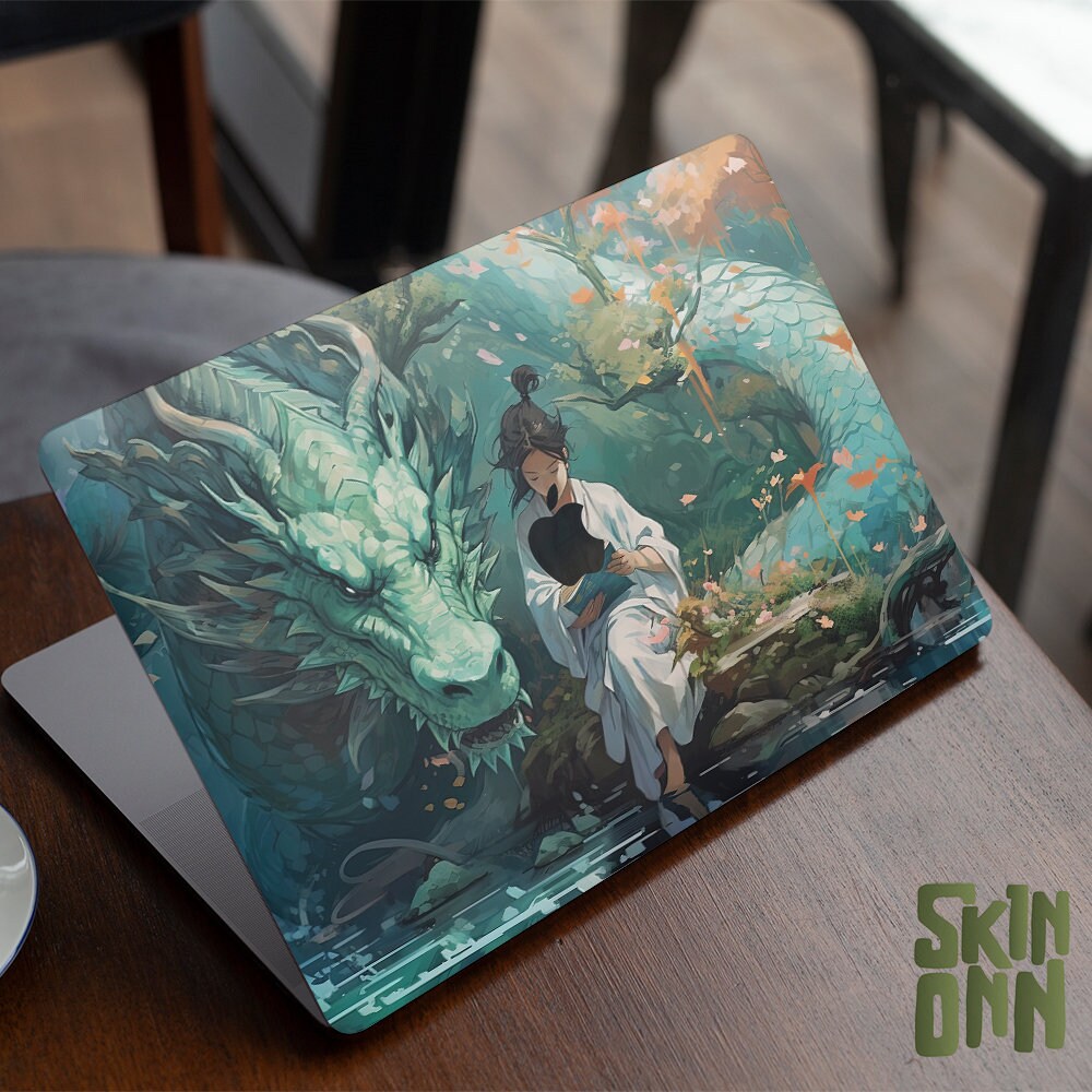 Fantasy Dragon and Maiden Vinyl MacBook Skin Protective Art Decal for ...