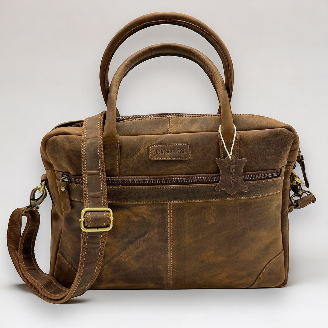 Buffalo Leather Laptop Bag, Luxury Buffalo Leather, Everyday Bag ...