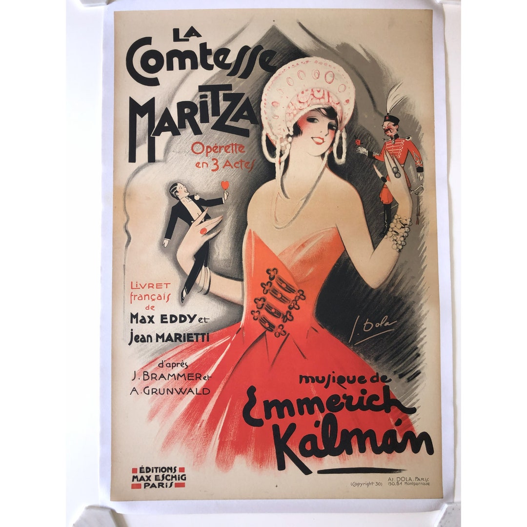 LA COMPTESSE MARITZA C1930 Vintage French Poster by Georges Dola ...