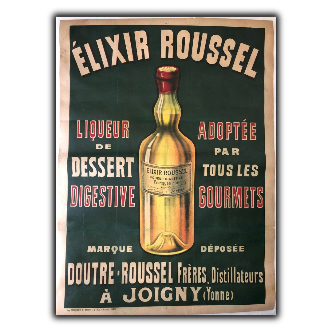 ELIXIR ROUSSEL C1910 Vintage French Poster by Anonymous Antique ...