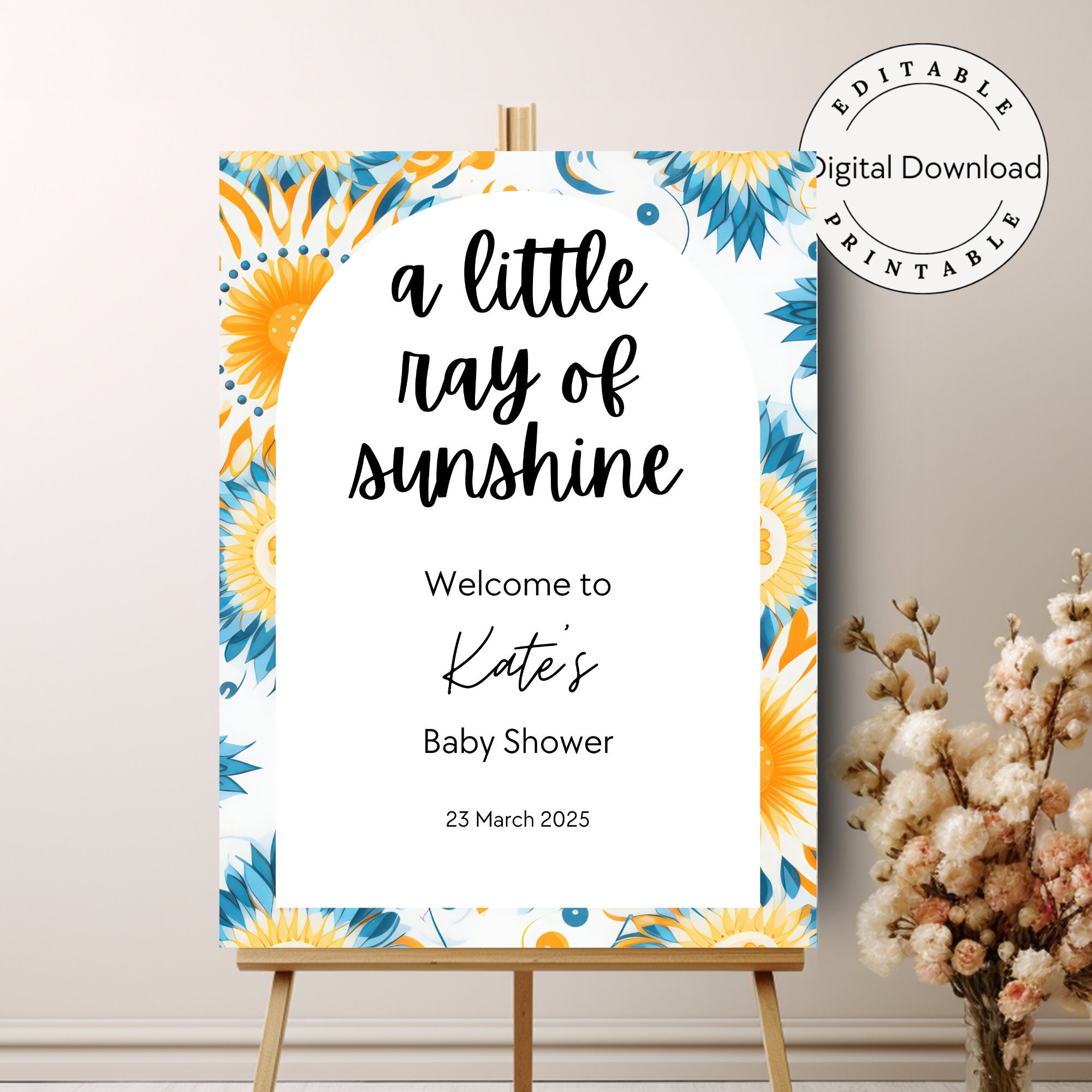 Baby Shower Welcome Sign Template, Welcome Poster, Instant Download ...