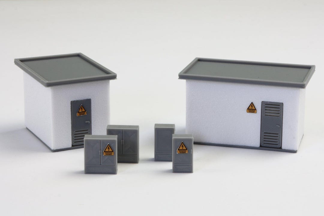 H0 Gauge Transformer House Set - Transformer Houses, Power Boxes ...