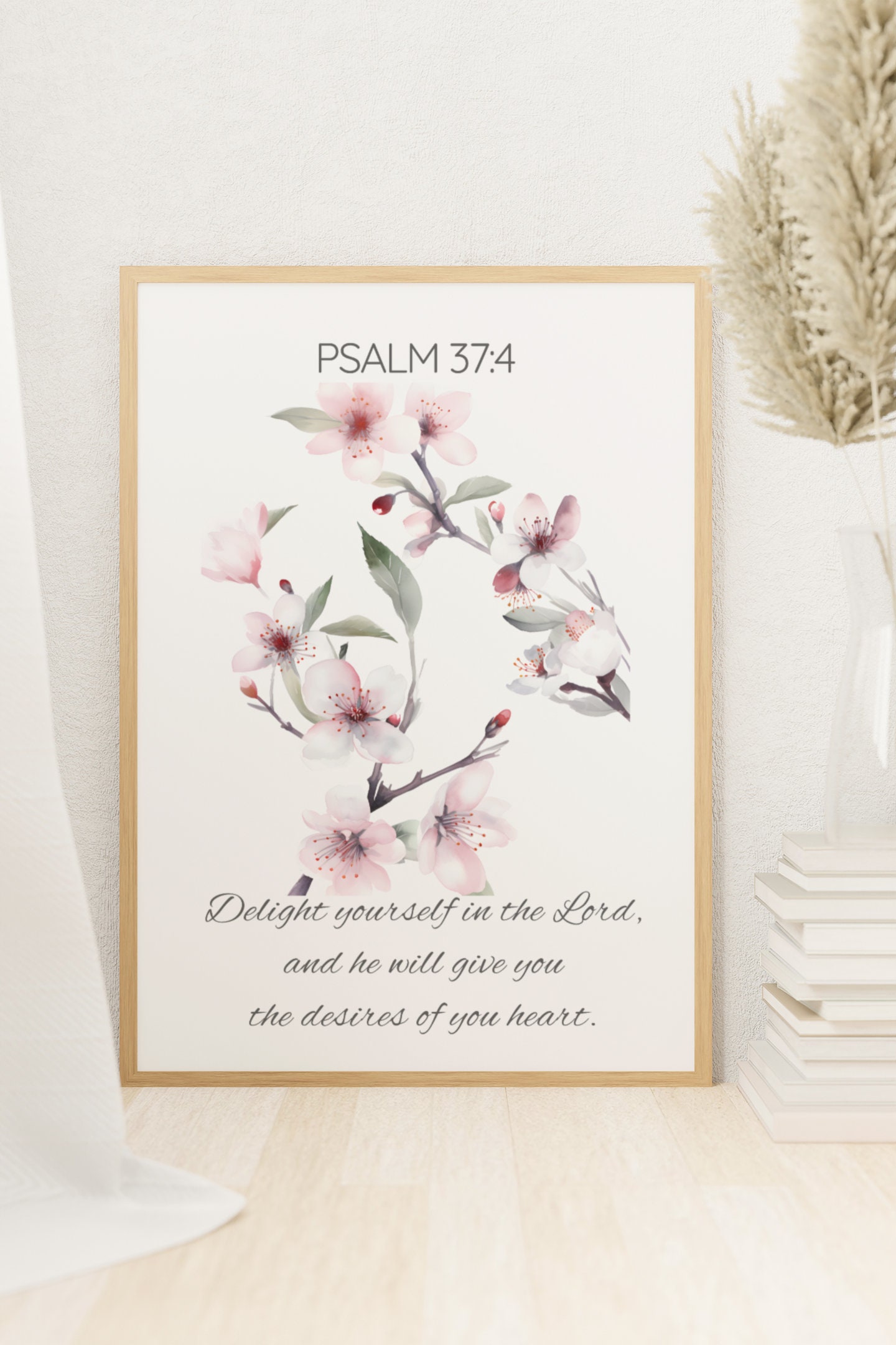 Christian Digital Wall Art, Psalm 37:4, Bibleverse, Home Decor ...