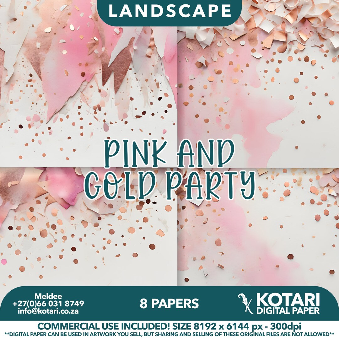 Pink Party Paper - Commercial Rights - Digital Junk Journal Paper ...