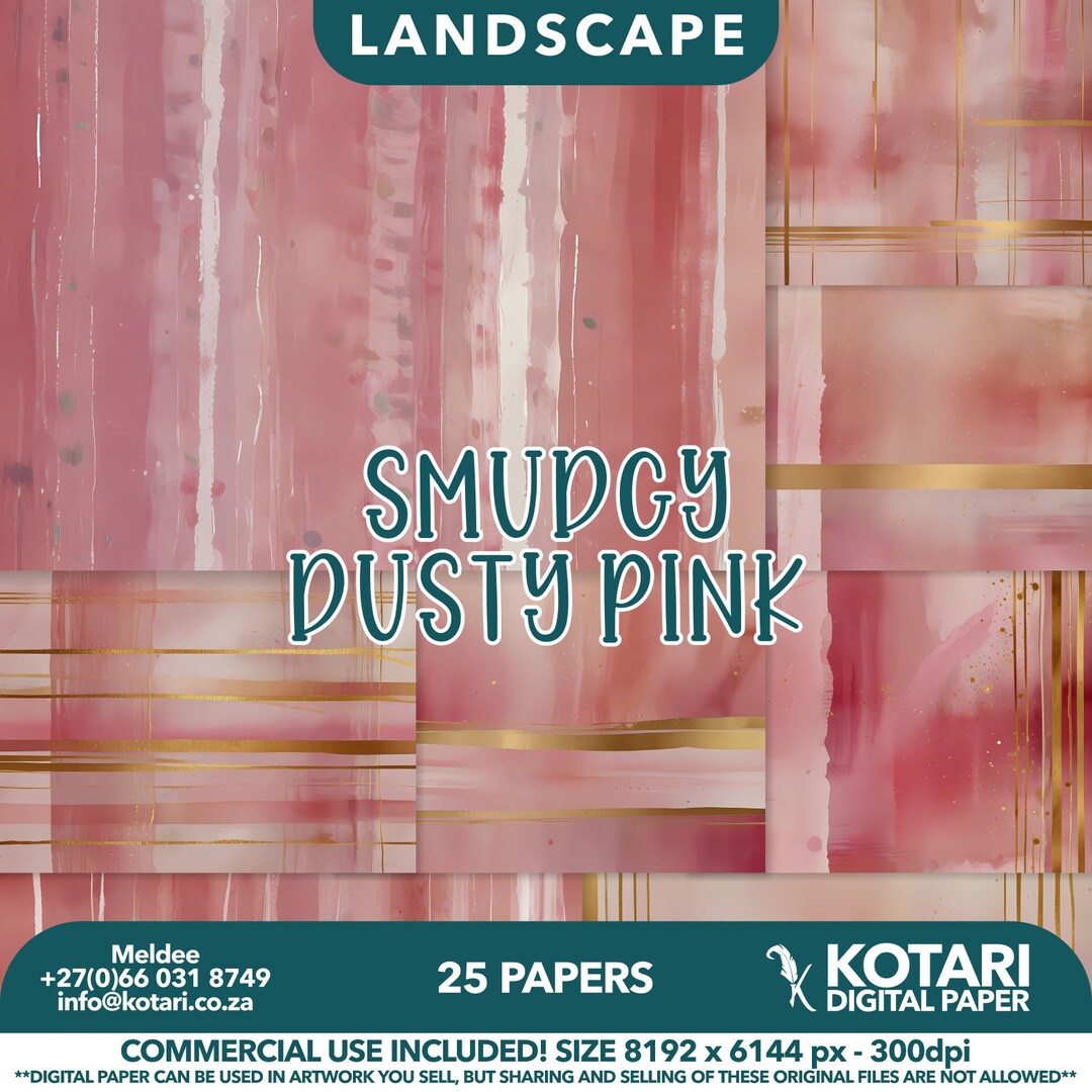 Smudgy Pink - Commercial Rights - Digital Junk Journal Paper ...