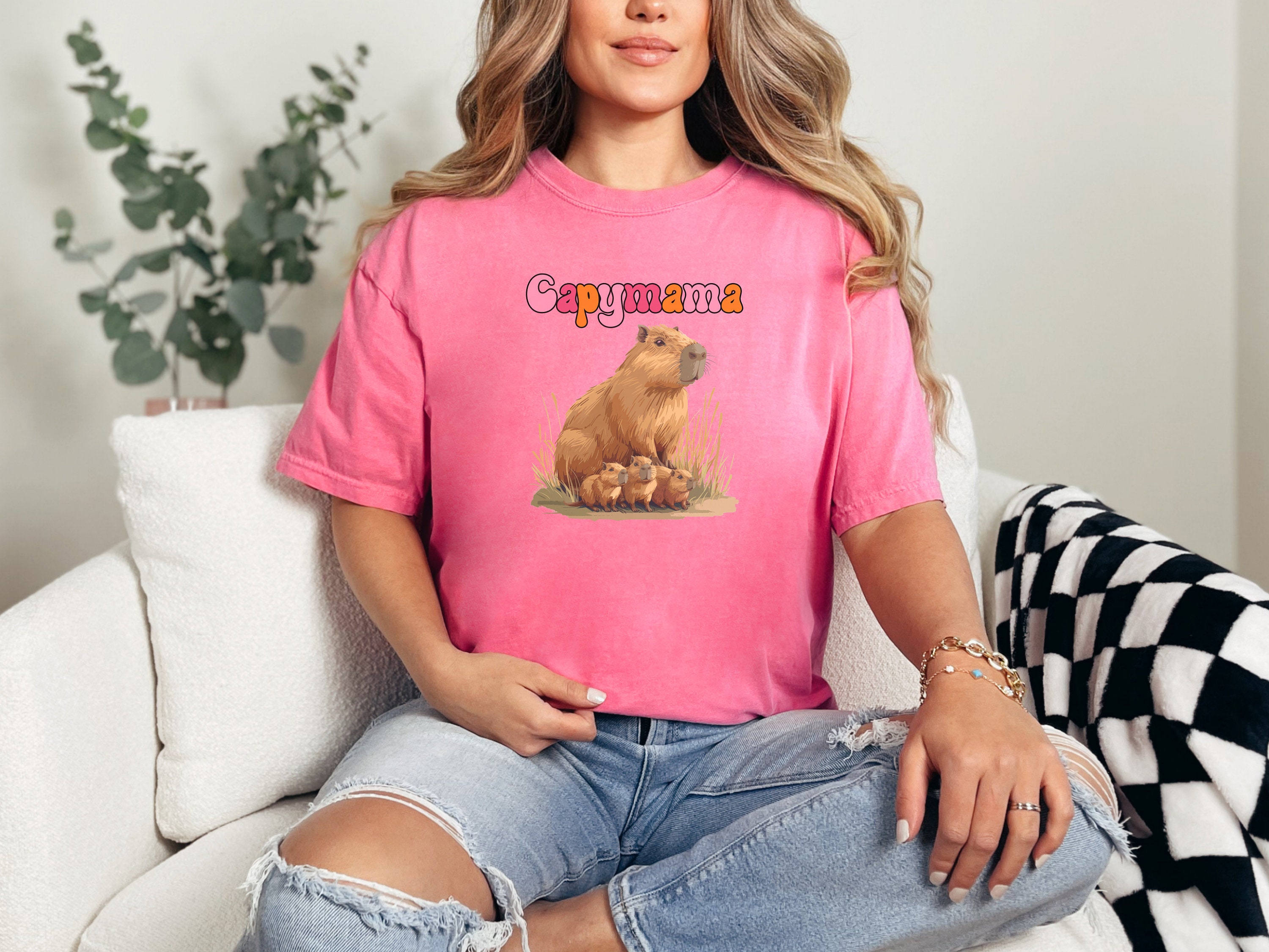 Capybara Mama T-shirt, Funny Mothers Day Shirt: 'capymama' Funny ...