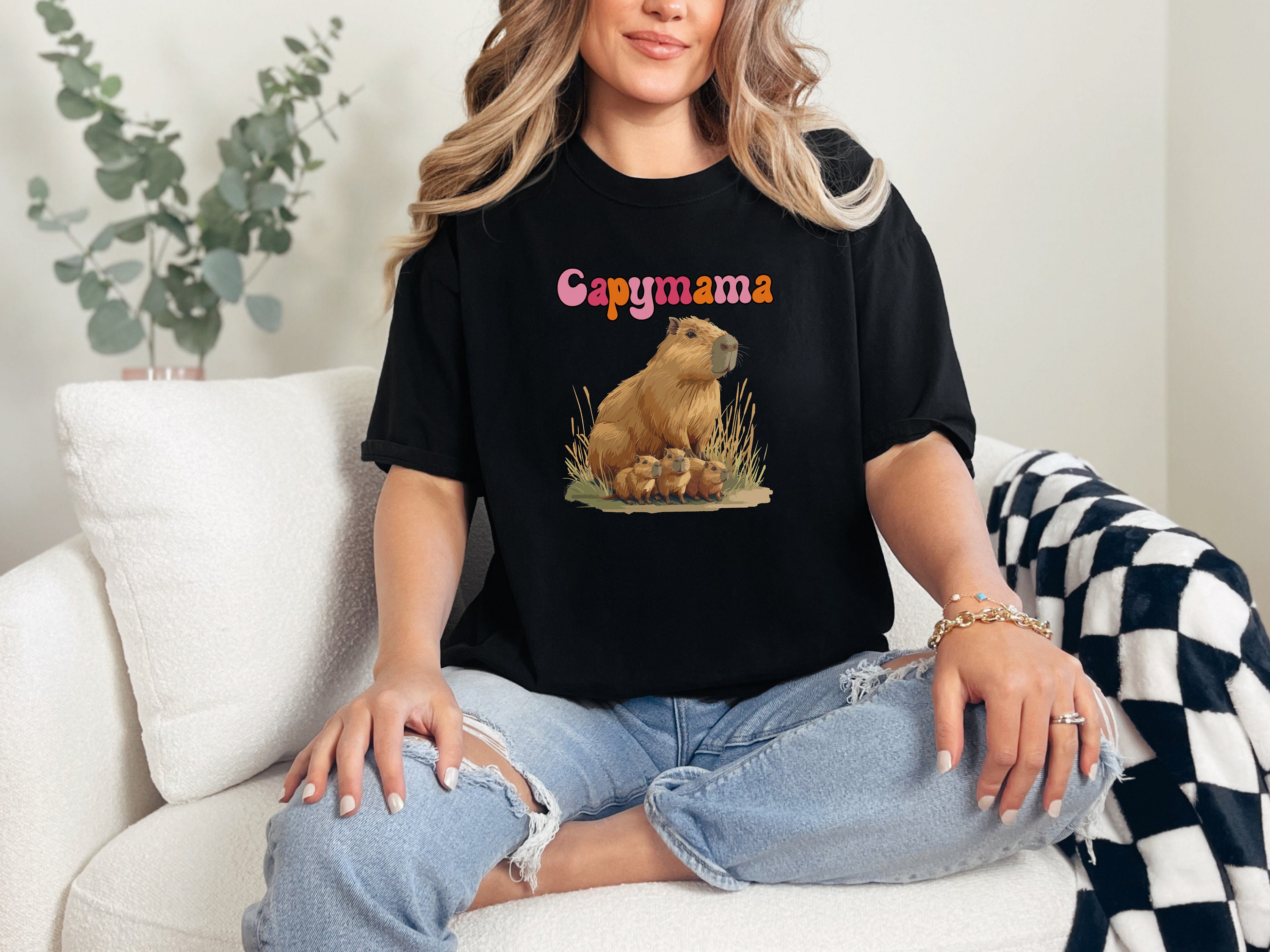 Capybara Mama T-shirt, Funny Mothers Day Shirt: 'capymama' Funny ...