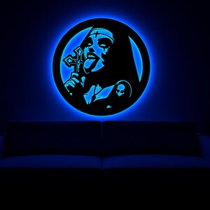 Edgy Nun Neon Wall Led Sign, Gothic Room Decor, Alternative Art Light ...