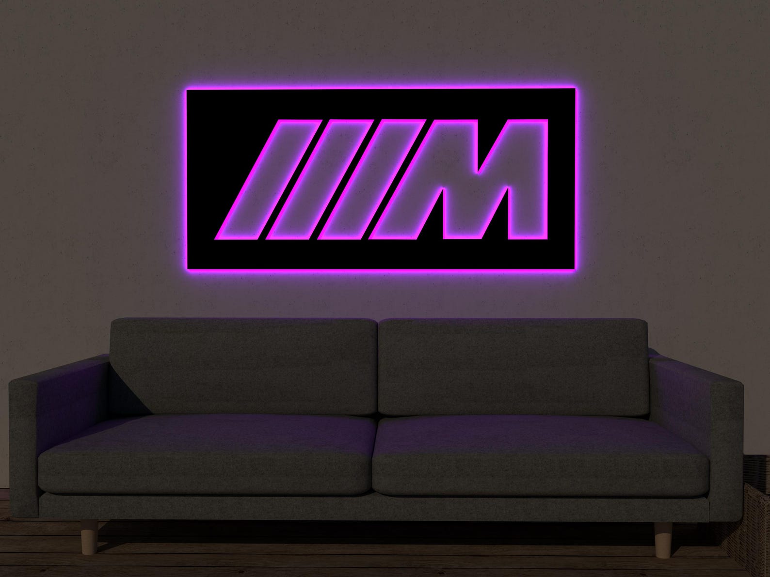 BMW M LED Sign, Glowing Wall Art for Garage, Motorsport Logo Light, Car ...