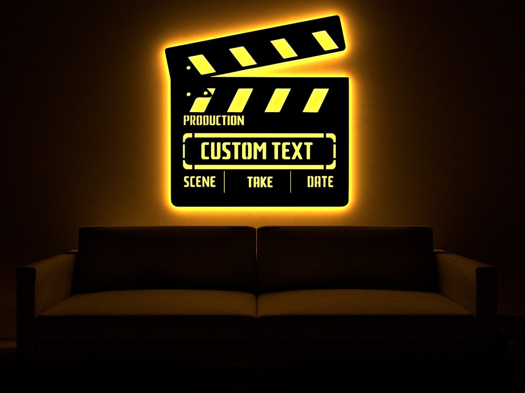 Custom Clapperboard Sign, Personalized Movie Director Name, LED Wall ...
