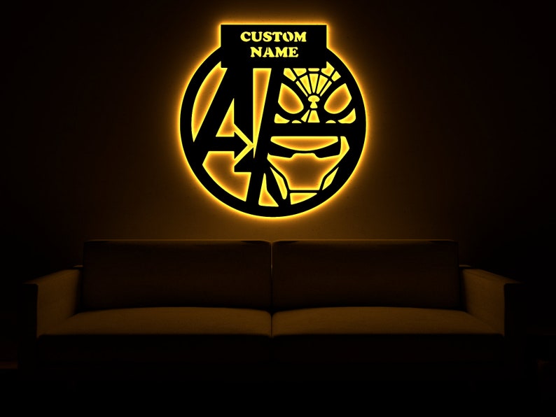 Super Heroes Sign, Avengers Assemble Logo, Avengers Gift, Avengers Art ...