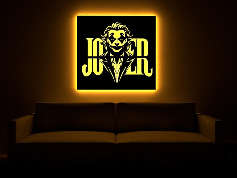Joker LED Wall Art, Neon Joker Sign, Comic Room Decor, Villain Gift ...