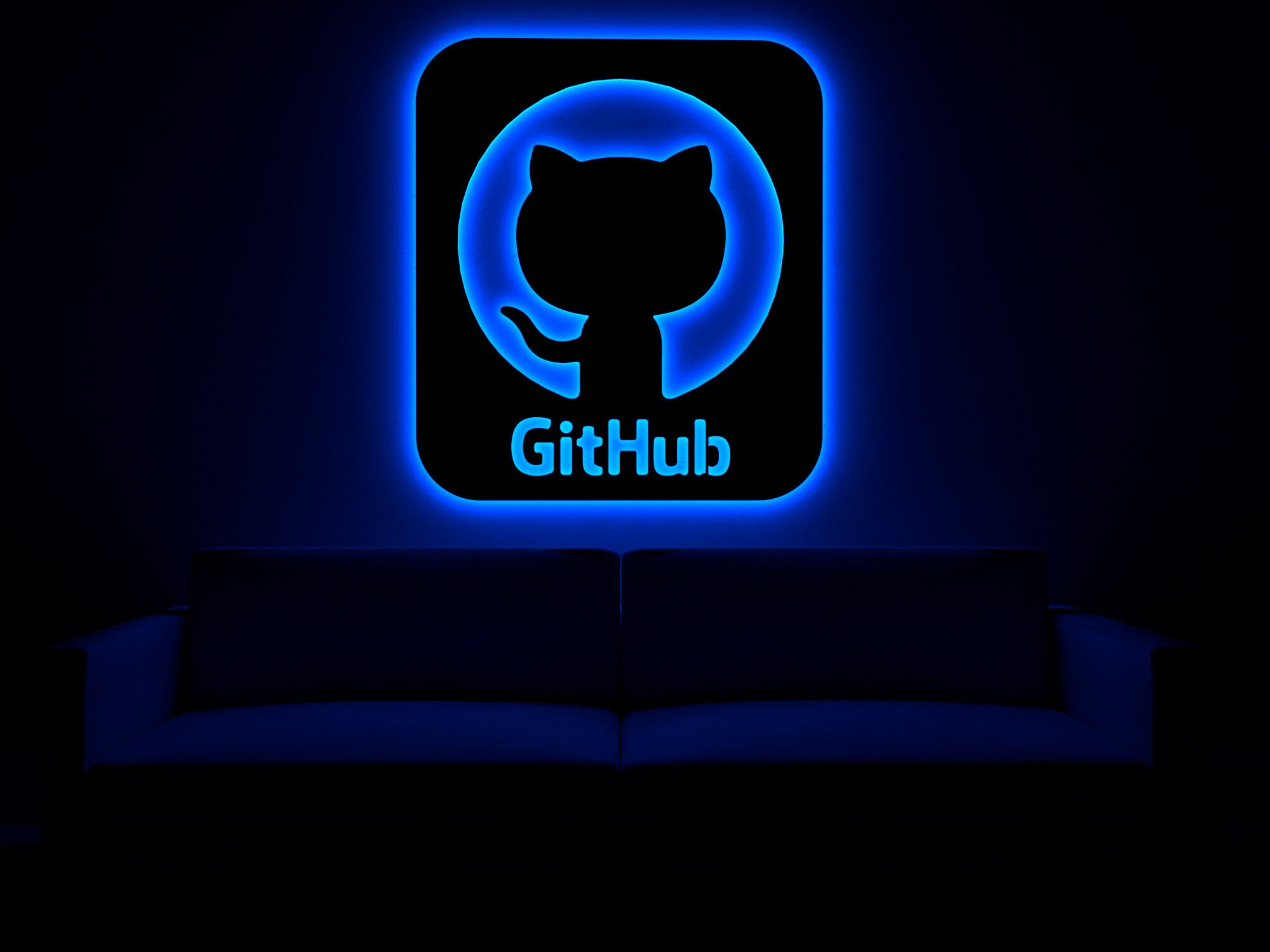 Github Logo Sign, Octocat Led Art, Gamer Room Sign, Night Light, Coder ...