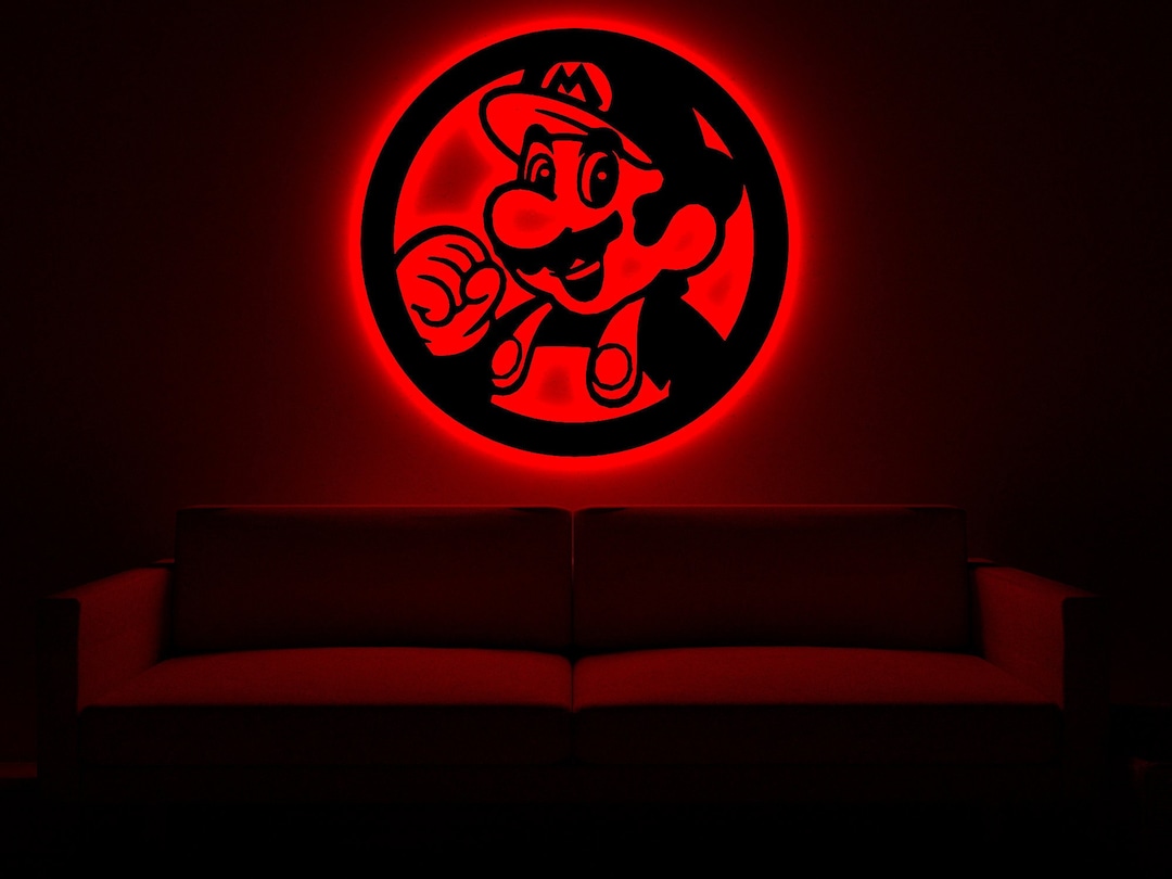 Mario Sign, Super Mario LED Sign, Mario Light, Nintendo Lamp, Mancave ...