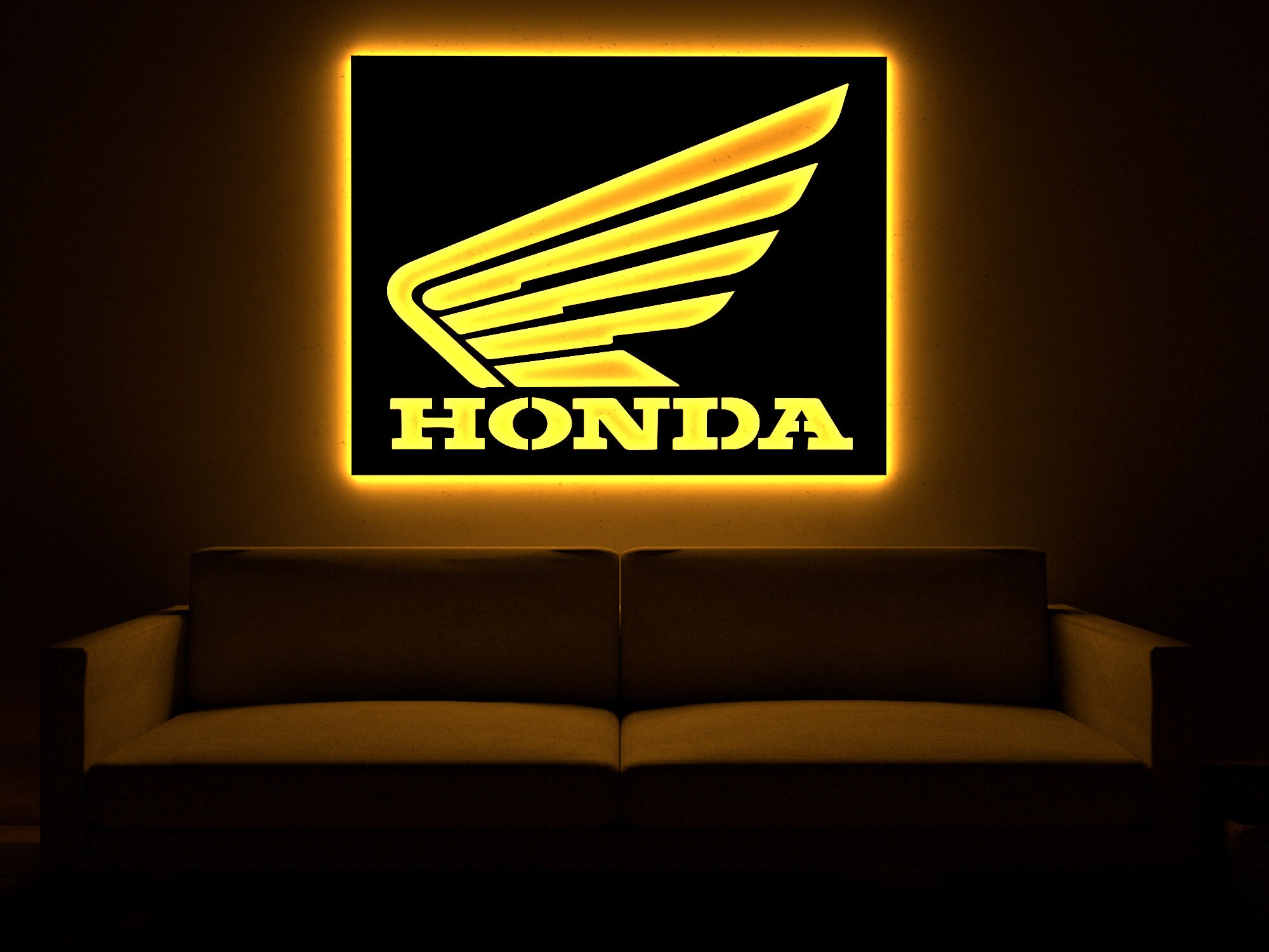 Honda Sign, Led Wall Decor, Honda Car Art, Gift for Biker, Honda ...