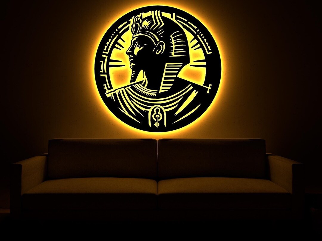 Egyptian Pharaoh Wall Led Sign, Ancient History Decor, Personalized ...