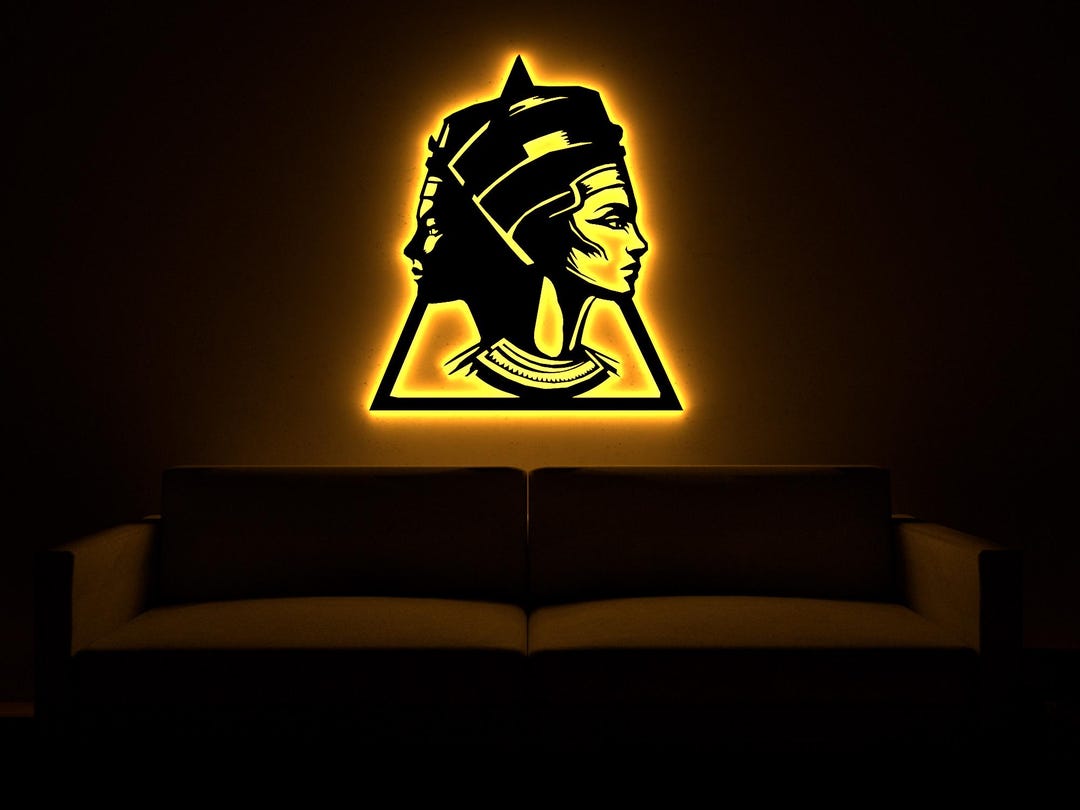 Nefertiti LED Wall Art, Pharaoh Neon Sign, Egyptian Decor, Ancient ...