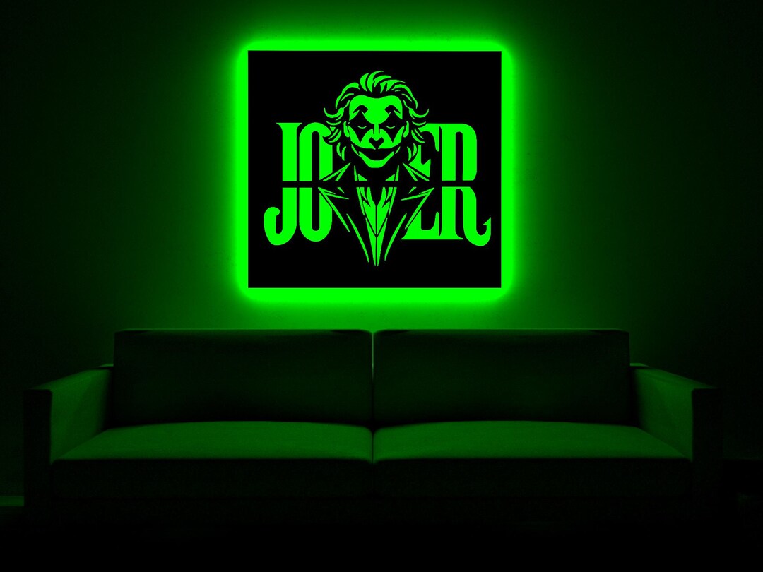 Joker LED Wall Art, Neon Joker Sign, Comic Room Decor, Villain Gift ...