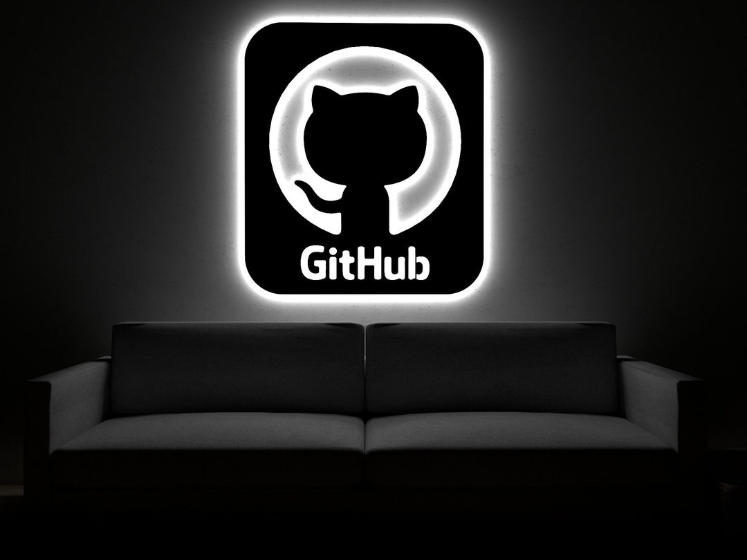 Github Logo Sign, Octocat Led Art, Gamer Room Sign, Night Light, Coder Decor, Hacker, Gitlab ...