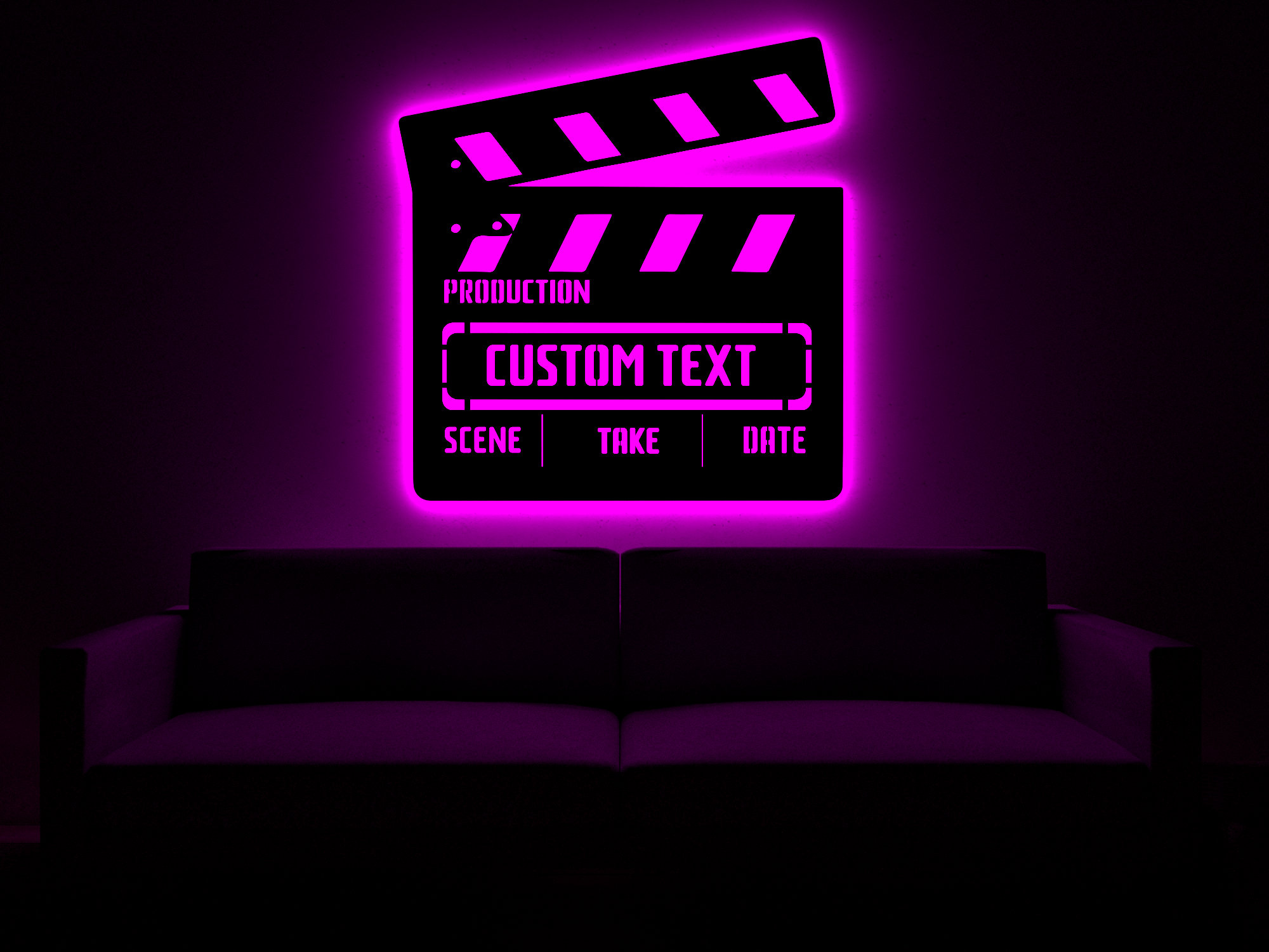 Custom Clapperboard Sign, Personalized Movie Director Name, LED Wall ...