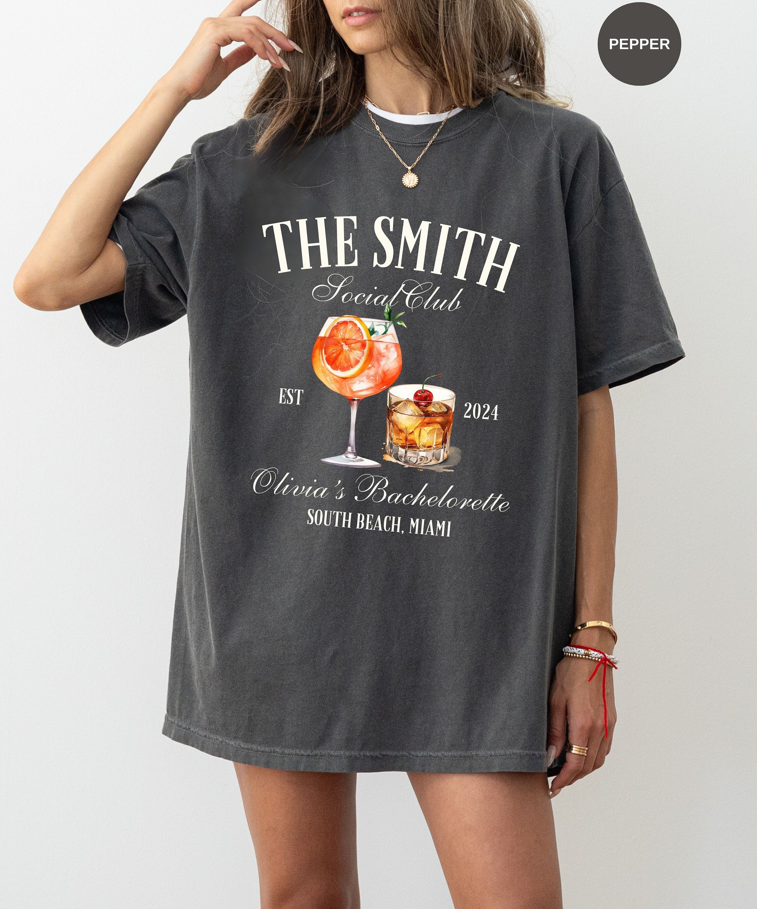 Signature Drinks Shirt, Luxury Bachelorette Merch, Custom Name Tee ...