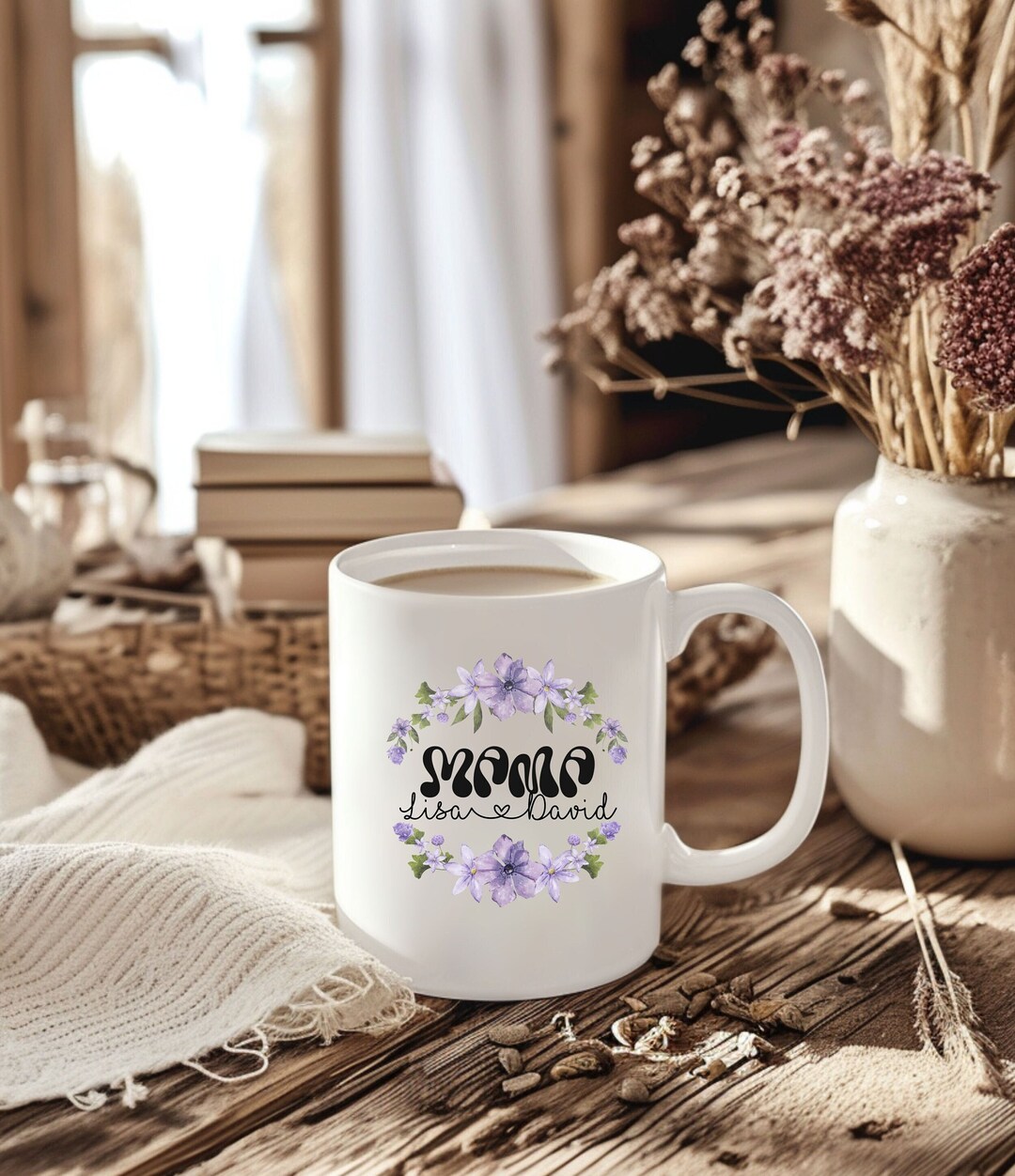 Custom Mom Mug: Personalized Mama Cup With Children's Names Mommy Mug ...