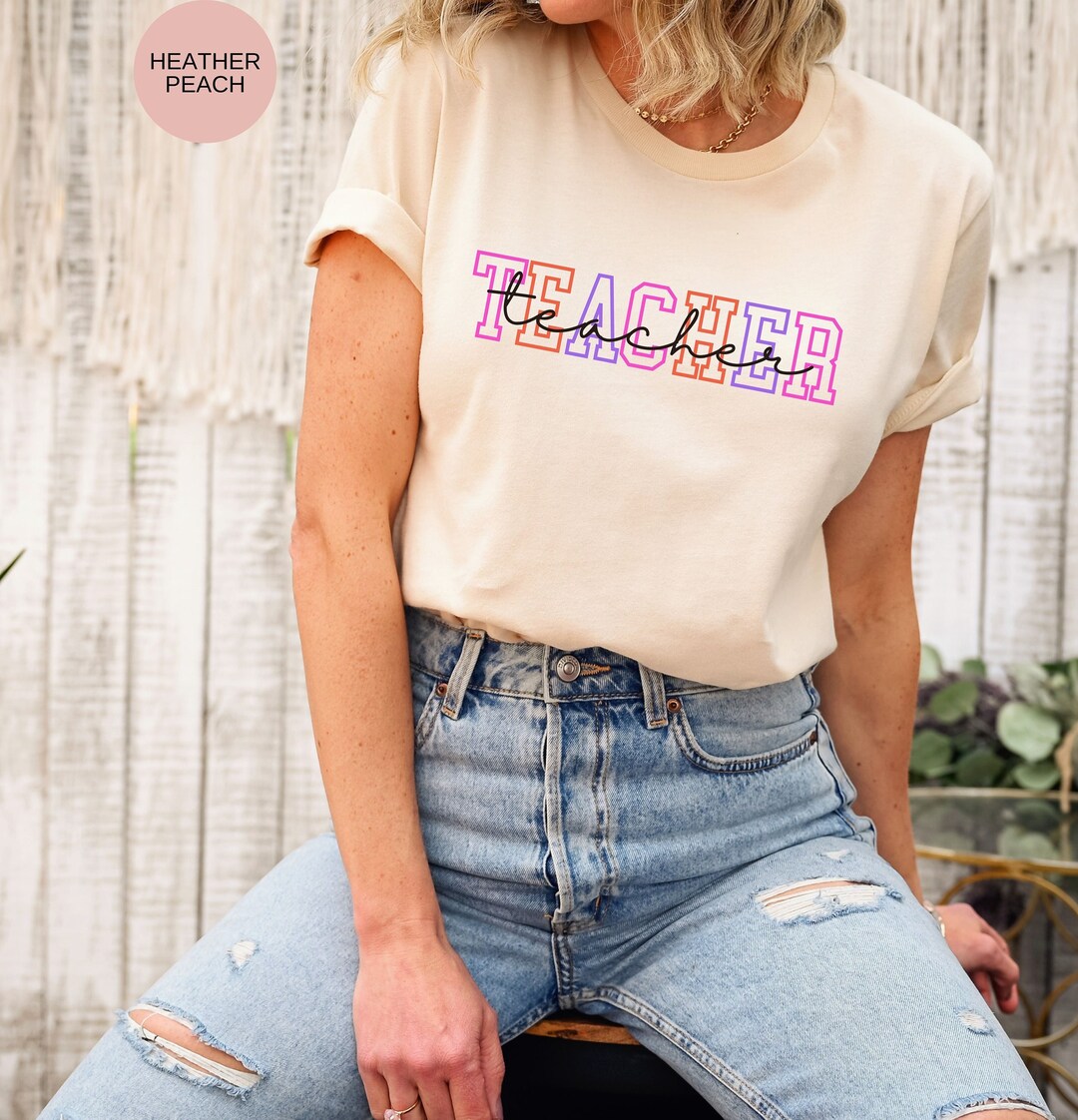 Colorful Teacher T-shirt, Classroom Outfit for Educators, Teacher ...